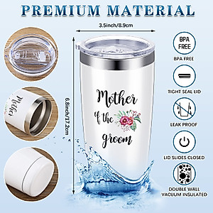 Vesici Mother of the Bride Gift Mother of the Groom Mug Mother of the Bride Makeup Bags Personalized Wedding Gifts for Mom Engagement Announcement Party (White, Mother of The Bride)