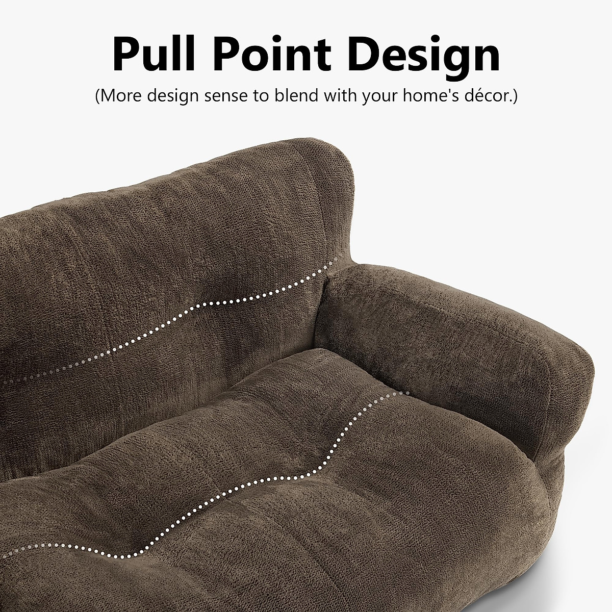 MCombo Pet Couch Sofa Bed Dog Bed for Small Medium Dogs, Fabric Dog Couch Puppy Sleeping Bed Indoor 43.3" x 26.0" x 19.3", 0374 (Mocha)