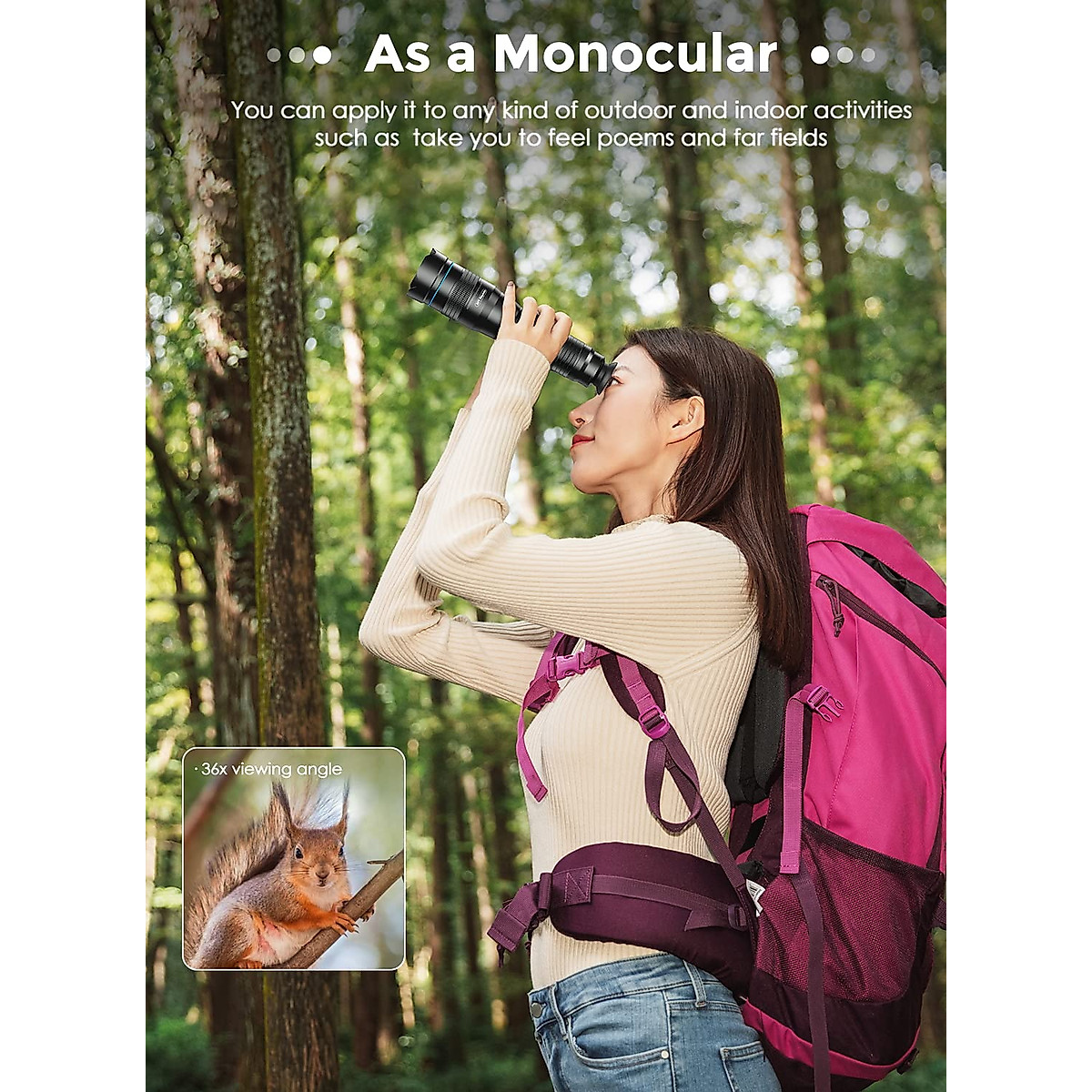 APEXEL High Power 36X HD Telephoto Lens, Telephoto Mobile Cell Phone Lens with Tripod for iPhone 15/14/13 Pro, Samsung and Most Smartphone