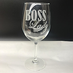 alankathy mug G070 Wine Glass Boss Lady, 11 oz Clear with stem Gift for Girlfriend Boss, Grandma, Grandmother, Aunt, Sister, Mother, Friend