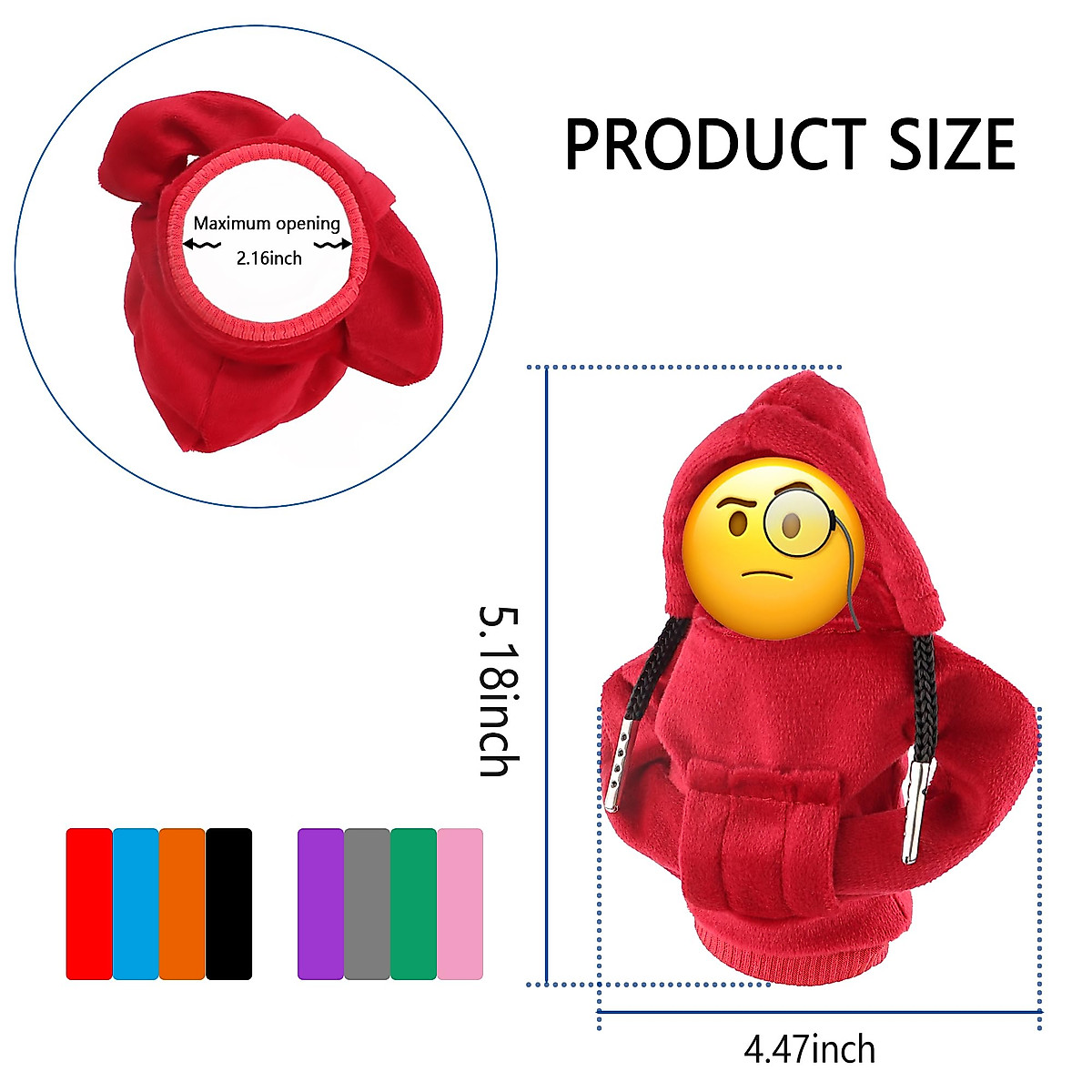 Car Gear Shift Cover,Vivid Gear Shift Knob Hoodie for Car Decorations & Protections,Universal Car Interior Accessories Stick Shift Cover Fits Car Truck SUV (Red)
