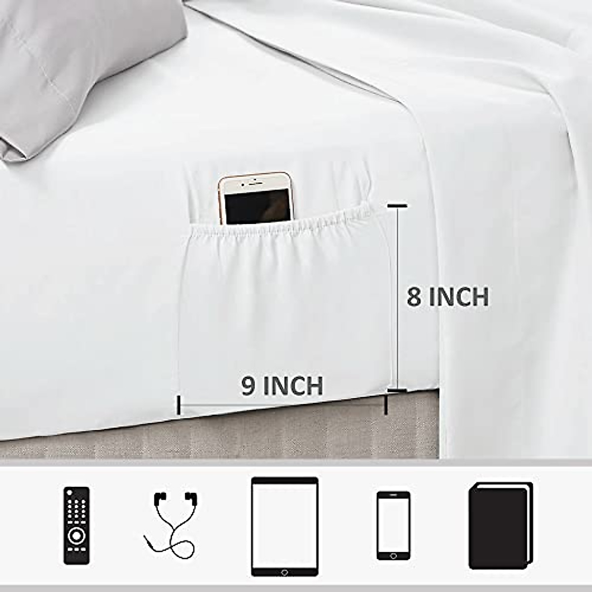 Comfort Spaces Bed in A Bag - Trendy Casual Design Cozy Comforter with Complete Sheet Set with Side Pocket, All Season Cover, Matching Shams, Queen, Nina, Leaf Yellow/Grey 9 Piece