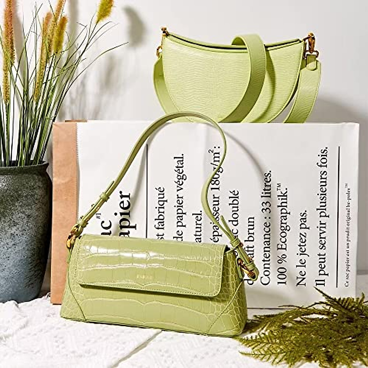 SINBONO Clutch Tote Handbags, Classic Vegan Leather Hobo Bags Shoulder Purse Handbag for Women