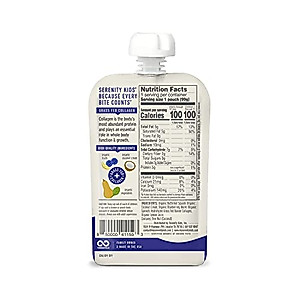 Serenity Kids 6+ Months Dairy-Free Smoothie Baby Food | USDA Organic | Grass Fed Collagen Protein | 3.5 Ounce BPA-Free Pouch | Berry Butternut | 6 Count
