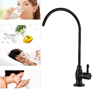 GULICA Commercial Water Filtration Faucet, Drinking Water Dispenser, Matte Black, Lead-Free Solid Brass and Ceramic Cartridge