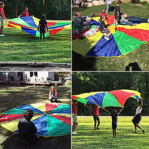 Sonyabecca Parachute Kids Play 12 Feet with 12 Handles for 8 12 Kids Game Kids Party Game