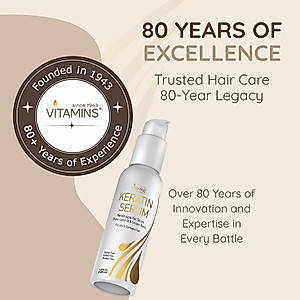 Vitamins Keratin Protein Hair Serum - Anti Frizz Control Hair Oil Repair Treatment - Gloss Shine & Heat Protectant for Frizzy Dry Damaged Locks