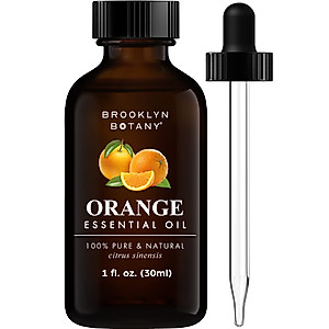 Brooklyn Botany Sweet Orange Essential Oil – 100% Pure and Natural – Premium Grade Oil with Dropper - for Aromatherapy and Diffuser - 1 Fl Oz