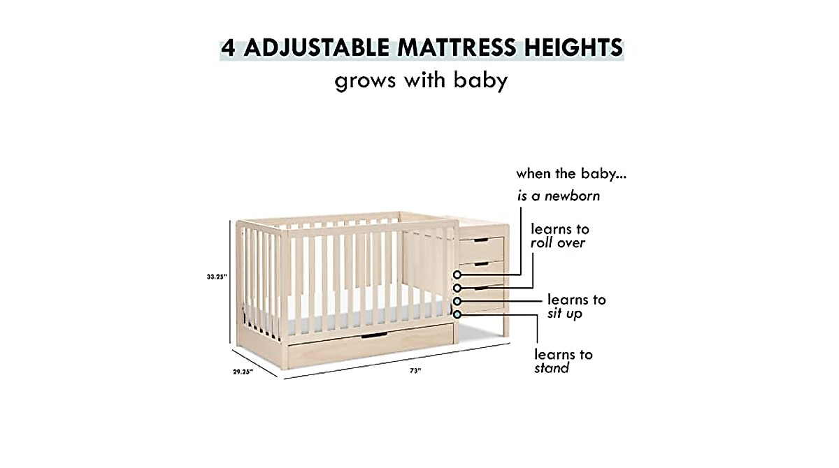Colby 4-in-1 Convertible Crib & Changer - Grow with Baby