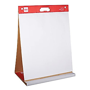 Office Depot® Brand Easel Pad, 20" x 23", Tabletop with Built-In Stand, 25 Sheets, 30% Recycled, White