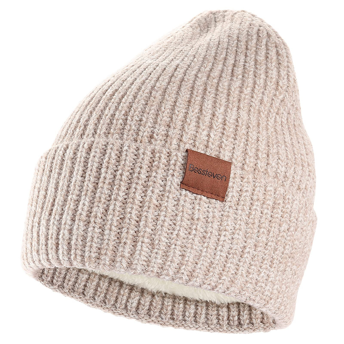 Winter Beanie for Women Men: Double Layer with Thick Lining Comfortable Head Warm Winter Hat Windproof Thermal for Skiing Driving Apricot