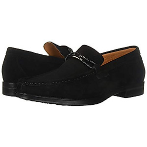 Stacy Adams Men's Neville Moc-Toe Slip-On Penny Loafer, Black Suede, 10 M US