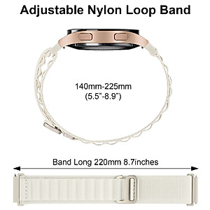 YILED Loop Nylon Bands 20mm 22mm Quick Release Watch Strap, Sport Nylon Solo Loop Rugged Replacement Strap for Women Men (20mm, Starlight)