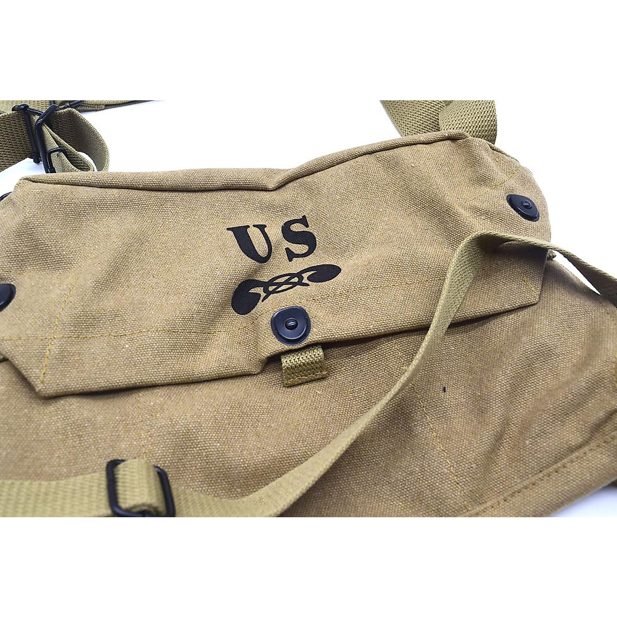 Replica WW2 U.S. ARMY LIGHTWEIGHT SERVICE GAS MASK BAG khaki Color