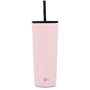 Simple Modern Insulated Tumbler with Lid and Straw | Iced Coffee Cup Reusable Stainless Steel Water Bottle Travel Mug | Gifts for Women Men Her Him | Classic Collection | 24oz | Blush