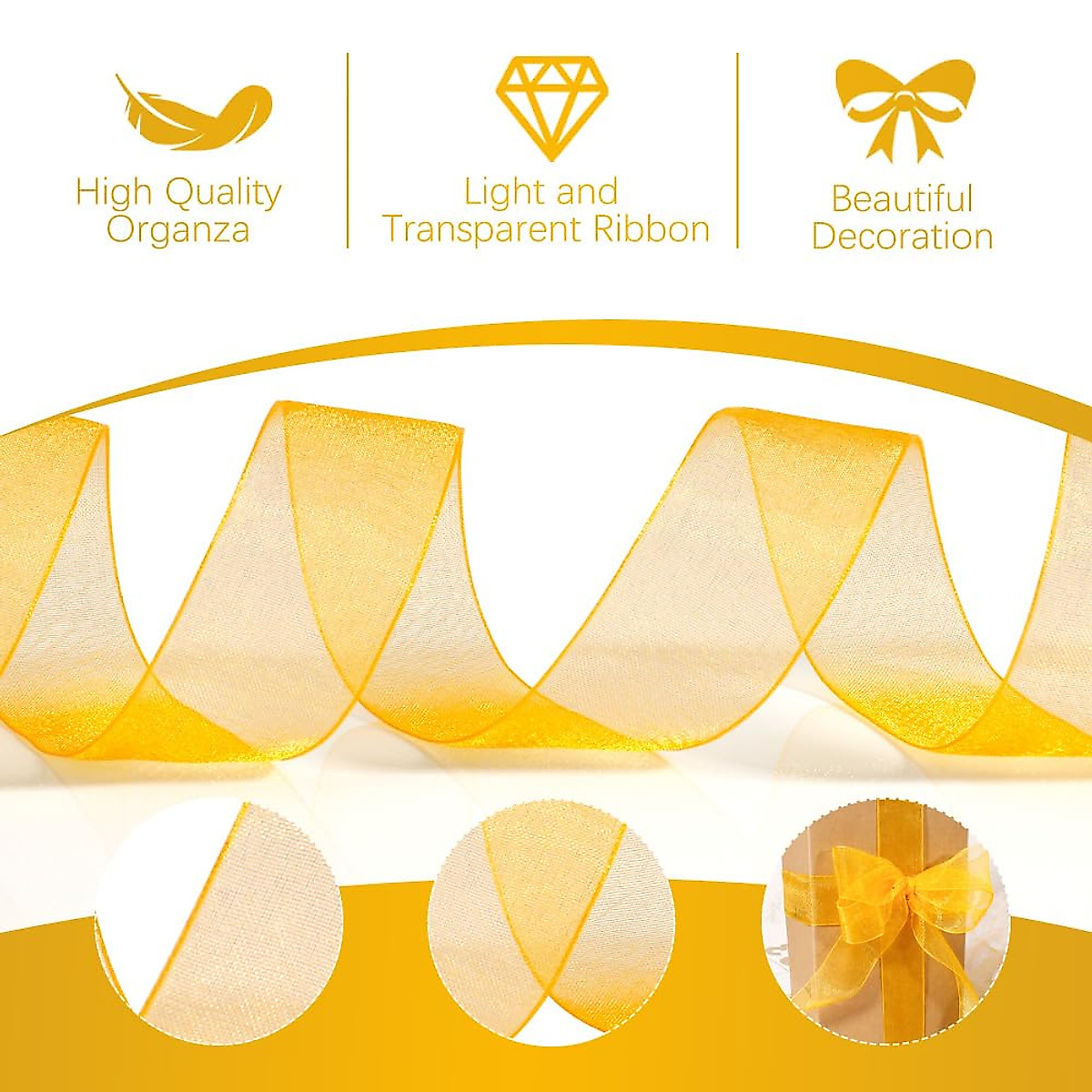 3PCS Halloween Ribbon for Gift Wrapping 1 Inch 150 Yards Halloween Decorations Sheer Wrapping Ribbon for Halloween Gifts Ribbons for Crafts Halloween Party Favors Thin Ribbon for Flower Bouquet