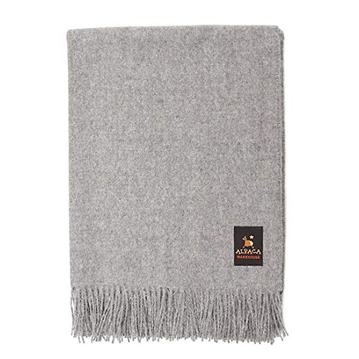 100% Baby Alpaca Wool Blanket Throw Solid Color Design for Bed Couch Sofa Soft Warm Peruvian Alpaca Wool Blankets 72" x 52" (Gray)
