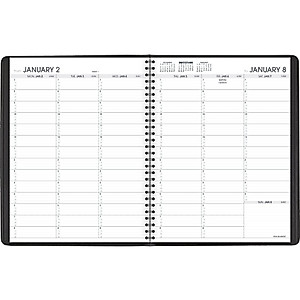 AT-A-GLANCE 2023 Weekly Planner, Quarter-Hourly Appointment Book, 8-1/4" x 11", Large, Black (7095005)
