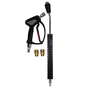 MTM Hydro Pressure Washer 20” Extension Wand and SGS28 Spray Gun Kit High Pressure Sprayer with Live Swivel 4000 PSI for Car Wash and Auto Detailing