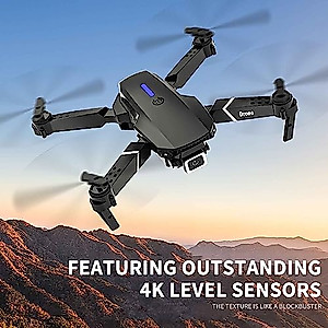 Drone Dual Camera Aerial Hd 4k Quadcopter Toy, Suitable For Adults, Folding Radio Controlled Aircraft,Follow Me, Brushless Motors, Circular Flight, Waypoint Flight, Altitude Hold, Headless Mode, (Three batteries)