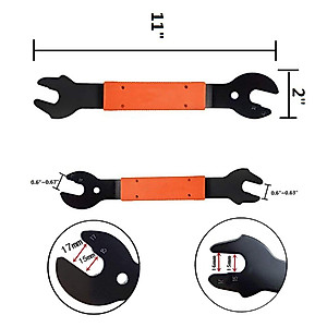 Bike Pedal Wrench Bicycle Spanner 15, 16, 17 mm Repair Removal Tool for Biking Cycling Mountain Bike MTB BMX