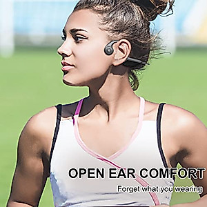 Bone Conduction Headphones - Bluetooth Comfortable Wireless Open Ear Headphones with Microphone - Sweatproof Running Headphones - Workout Bone Conducting Earphones Headset for Sports Gym Exercise