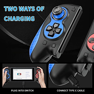 Boconna Switch Controllers Joycon Compatible with Switch/Lite/OLED, Joy Cons for Switch Support Turbo, Wake-up Function and 6-Axis Gyro, Replacement for Switch Joycon with Straps