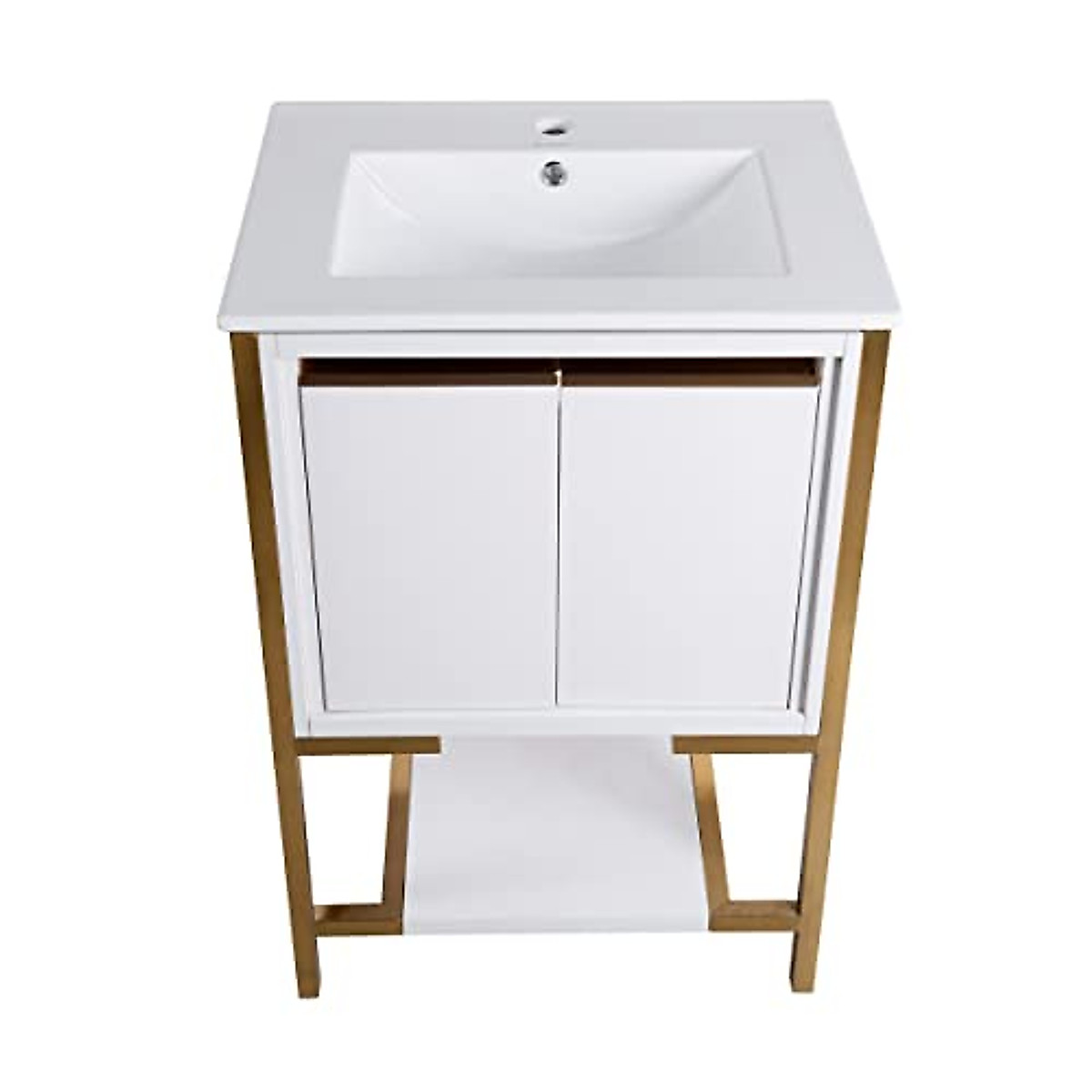 Swiss Madison - well made forever Marseille 24" Bathroom White and Brushed Gold Bath Vanity