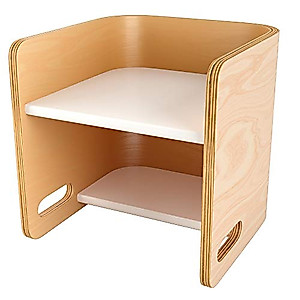 ECR4Kids Bentwood Multipurpose Cube Chair, Kids Furniture, Natural/White