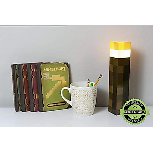 Minecraft Brownstone Torch Lamp | 11.5 Inch LED Night Light | USB Charging Port (USB cable not included)