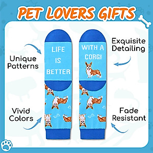 sockfun Funny Corgi Gifts for Corgi Lovers, Novelty Corgi Socks Women Men Stocking Stuffers for Mom Dad