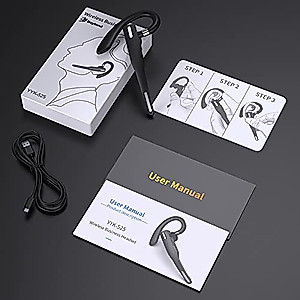 Bluetooth Earpiece for Cell Phone Noise Canceling Headphone with Microphone Wireless Headset Bluetooth Earpiece 5.1 Hands Free Headset CVC8 Compatible with iPhone Android for Business Office Driving