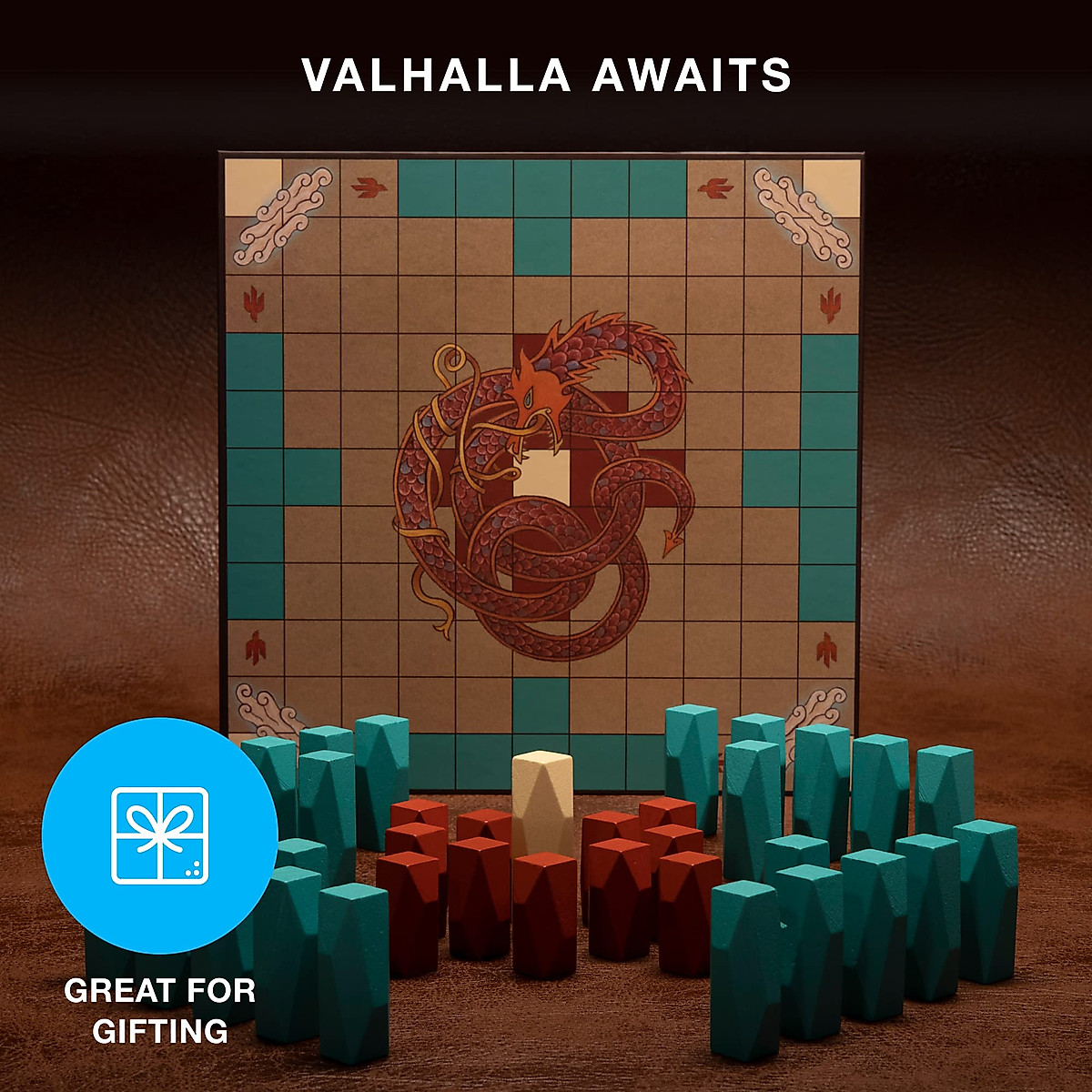 Hnefatafl Viking Chess Set - Authentic, Traditional Two-Player Strategy Board Game Classic - Historic European Tabletop Asymmetric War Game