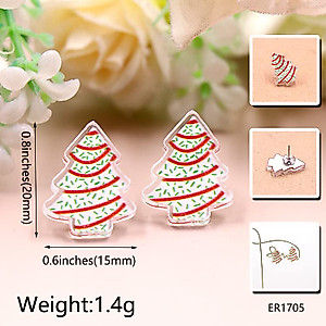 Cute Acrylic Christmas Tree Stud Earrings Chocolate Colorful Lanterns for Women Winter Xmas Festive Merry Christmas Holiday Jewelry Gift-A