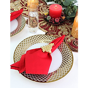 COTTON CRAFT Christmas Red Napkins -12 Pack 100% Cotton Dinner Napkins - All Year Xmas Fall Thanksgiving Celebration Party Gift Holiday Table Napkin - Soft Washable Reusable Cloth Napkin -18x18