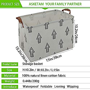 ASKETAM Kid Cute Rectangle Storage Basket Baby Collapsible Toy Storage Bin Nursery Child Playroom Bedroom Decor Clothes Storage Bin Gift Basket(Arrow)