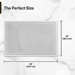 Thirteen Chefs Extra Large Cutting Board - 18 x 12 x 0.5" Plastic Cutting Boards with Juice Groove for Kitchen, BBQ Pit, Backyard Grill, Huge Dinner Parties - Dishwasher Safe Chopping Board, White