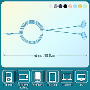 Xuhal 300 Pack Earbuds Bulk Macaron Colors Mixed Earphones 3.5 mm Classroom Headphones Earbuds Wired in Ear Headphones for Schools Classrooms Students Teens Children Gift and Adult