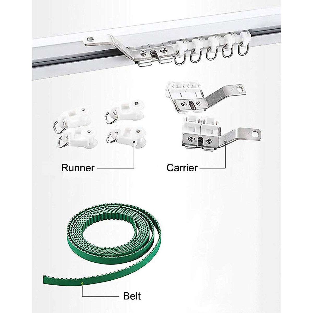 Homesupplier Smart Curtain System, Heavy Duty Electric Curtain Rod, WiFi Control, Work with Amazon Alexa, Google Home, Adjustable Length (20 ft rod)