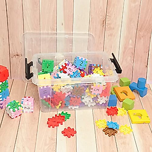 Ortodayes 6-Pack Small Clear Storage Boxes, Plastic Bin with Lid, 5.5 Liter