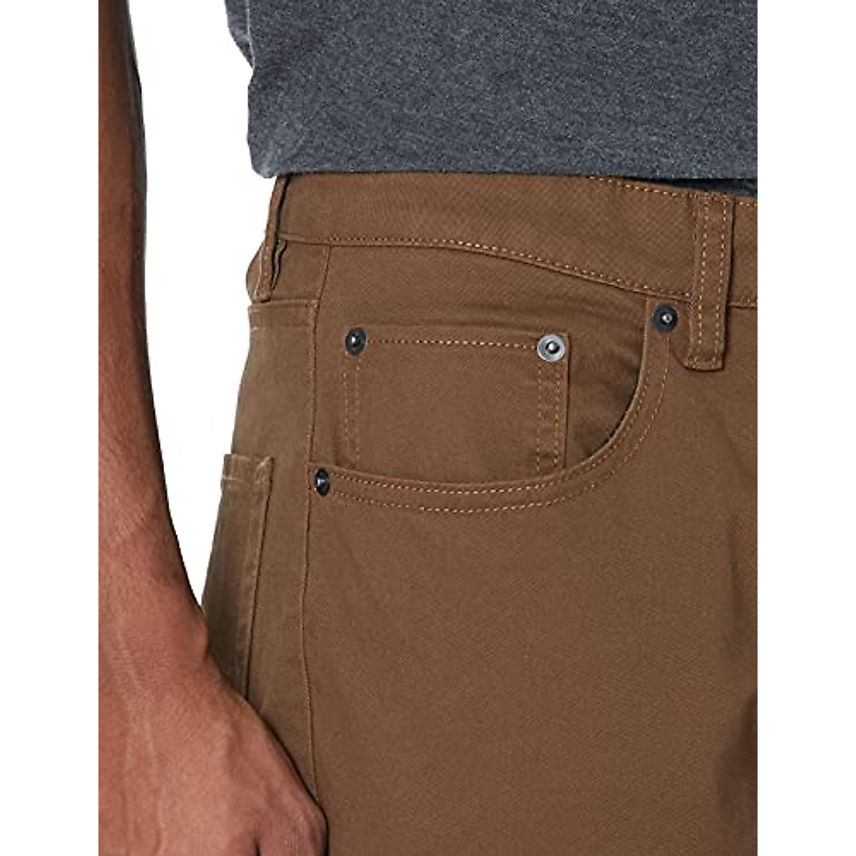 Amazon Essentials Men's Slim-Fit Pants, 5-Pocket Stretch Twill Design, Brown, 30W x 32L