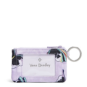 Vera Bradley Women's Recycled Lighten Up Reactive Zip ID Case Wallet, Lavender Butterflies, One Size