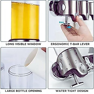 OMEO Shampoo and Conditioner Soap Dispenser Stainless Steel for Bathroom-500ml Clear Triple Wall Mount Shower Pump 3 x 15 fl. oz