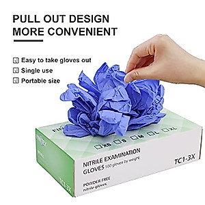 FINITEX Nitrile Disposable Medical Exam Gloves - Purple 3.2 mil Powder-free Latex-Free Gloves 1000 PCS Examination Home Cleaning Food Gloves (Medium)