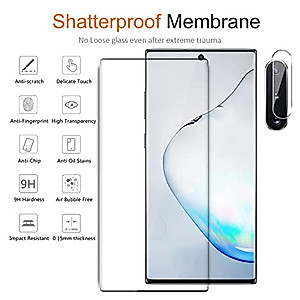 Samsung Galaxy Note 10 Tempered Glass Screen Protector with Camera Lens Protector [3D Curved] [Fingerprint unlock] Clear Full Screen Coverage Protector for Samsung Note 10 6.3 inch [2+2 Pack]
