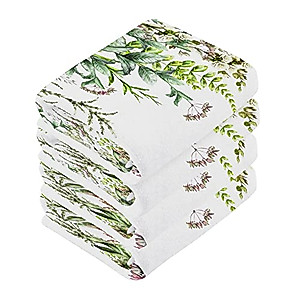 Kigai Bunny Rabbit Flower Wash Cloth Set of 6, 12 x 12 Inch Cotton Baby Washcloths Highly Absorbent and Soft Feel Fingertip Towels Face Towels for Bathroom, Gym, Spa