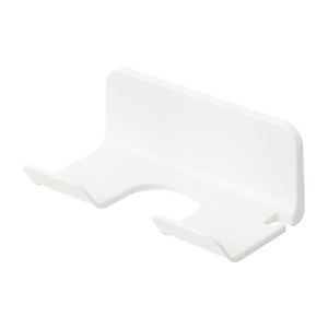 2Pcs Hair Dryer Holder Storage Rack Bathroom Wall Mounted Storage Accessories Hairdryer Hook Home Storage Shelfs(6.31inch,White)