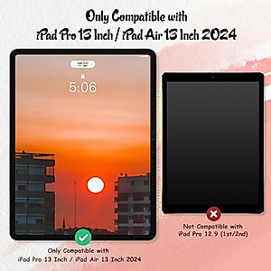 bersem 2-Pack New Paperfeel Screen Protector Compatible with iPad Pro 13 Inch 2024 (M4) / iPad Air 13 Inch 2024 (M2), Matte PET Film for Paper Art Writing, Nib Friendly, Anti-Glare-BLACK