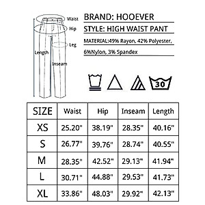 Hooever Womens Casual High Waisted Wide Leg Pants Button Up Straight Leg Trousers（White-L）