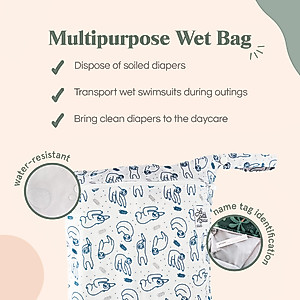 LA PETITE OURSE 2 One-Size Reusable Pocket Diapers with 4 Diaper Inserts, 1 Wet Bag and 1 Diaper Liner Roll (100 Sheets) per - The Perfect Trial Kit - Laziness